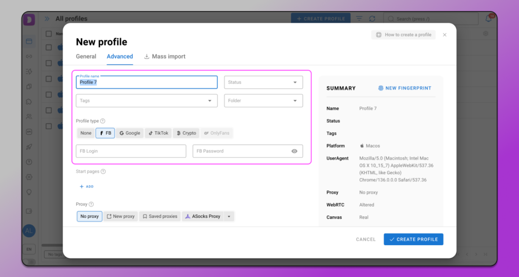 How to Add Accounts to the Profile in Dolphin {anty} Using Facebook as ...